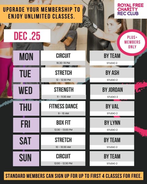 Member Classes - Royal Free Charity Recreation Club